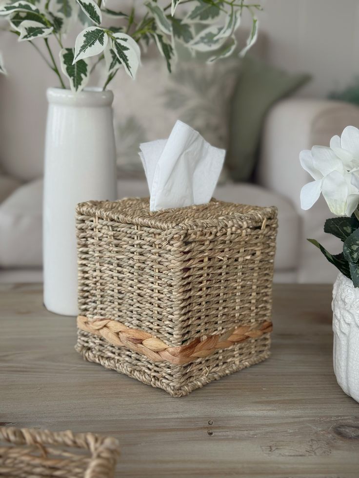 SEAGRASS TISSUE BOX COVER – Bluelotusfarm